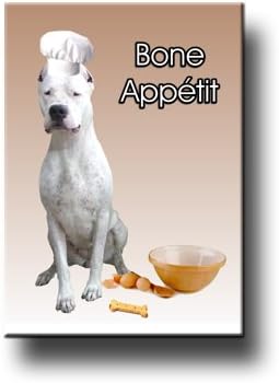 Amazon.com: Dogo Argentino Bone Appetit Kitchen Chef Fridge Magnet ...