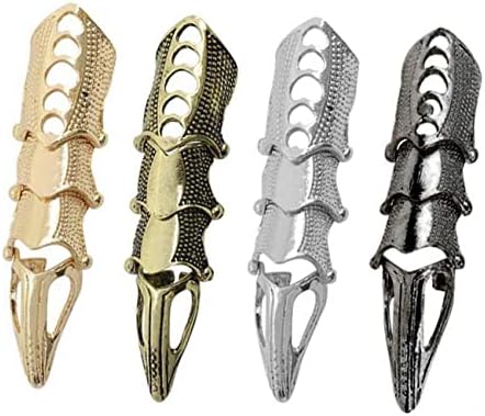 Amazon.com: Barhunkft(TM) Punk Gothic Rings Rock Scroll Joint Armor ...