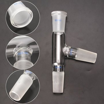 24/40 Three way Glass Adapter 75 Degree Bend Distillation Head for Lab ...