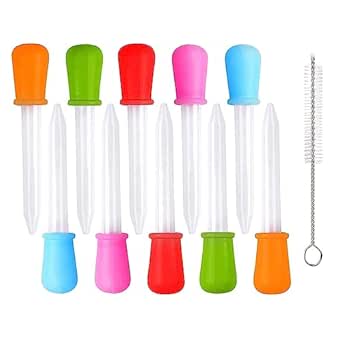 10Pcs Liquid Droppers, 5 ML Pipettes Plastic Droppers with Bulb Tip ...