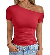 Trendy Queen Womens Off The Shoulder Tops Oversized T-Shirts Short ...
