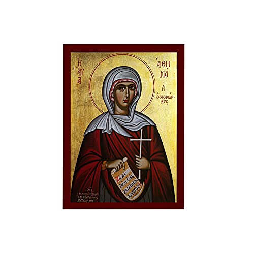 Amazon.com: Saint Athena icon, Handmade Greek Orthodox Icon of St ...