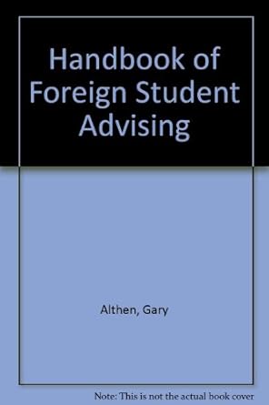 Handbook of Foreign Student Advising: Althen, Gary: 9780933662551 ...