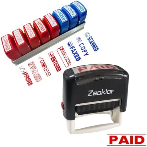 Amazon.com : Office Stamp Set with Paid Self Inking Stamp, 8PCS ...