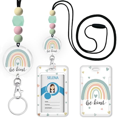 Amazon.com : Toykee Teacher Lanyard for ID Badge Card, Men Women Beaded ...