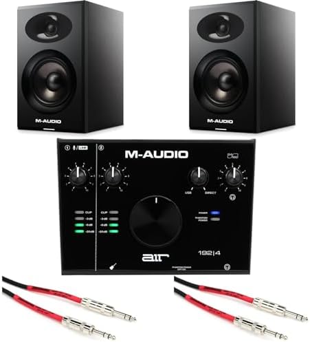 Amazon.com: M-Audio AIR 192|4 USB Audio Interface and Monitor Bundle ...