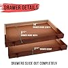 Amazon.com: U.S. Art Supply Walnut Color 2-Drawer Wooden Storage Box ...