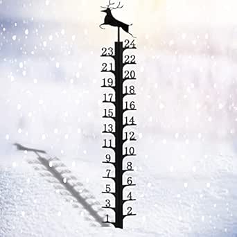 Amazon.com : JMBay 24 Inch Iron Art Snow Gauge Outdoor, Elk Snow ...