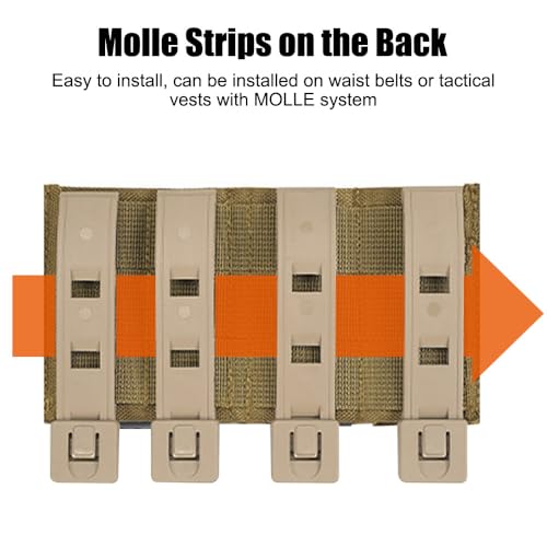 Tactical Open Top Mag Pouch, 5.56/9mm Water Resistant Pistol Magazine ...