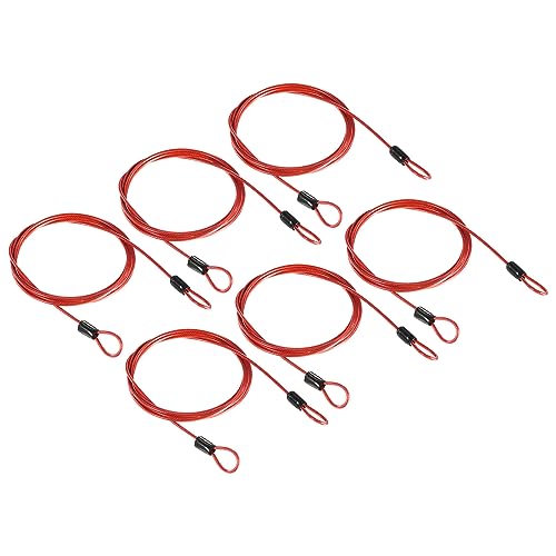 PATIKIL Security Cable 2.5mm x 1.5m/5ft, 6 Pack Coated Luggage Lock ...