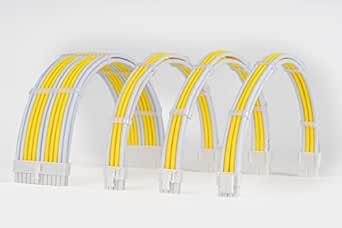 Sensei Mods Sleeved PSU Cable Extension Kit(Purity White & Bumblebee ...