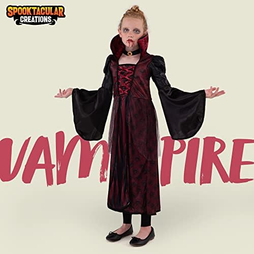 Spooktacular Creations Girls Victorian Vampire Costume Black and Red ...