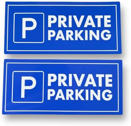 2 PACK - 200mm X 90mm PRIVATE PARKING Self Adhesive Stickers - Blue ...