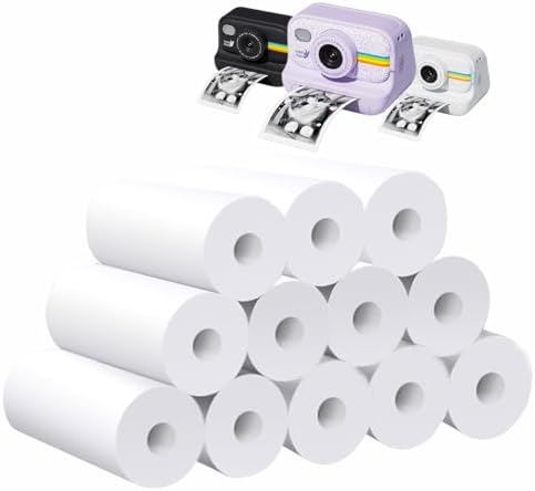 Amazon.com : Kids Instant Camera Paper Roll, 12-Pack Refill HD Thermal ...