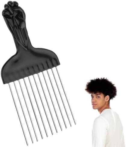 Amazon.com : Hair Picks for Curly Hair, 1 Pcs Metal Hair Pick for Black ...