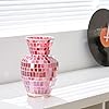 Amazon.com: WLGRANJIA Pink Mosaic Glass Flower Vase, 8.7 Inch Handmade ...