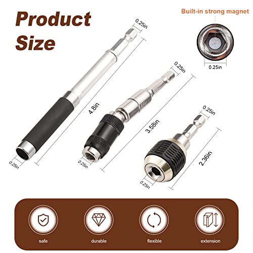 Snapklik.com : Drill Bit Holder Extension 6Pc Flexible Magnetic ...