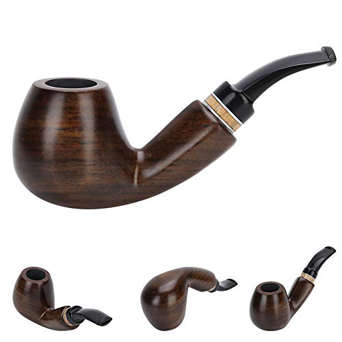 Ebben Pijp, Ebbenhout Pijp met Ring Glanzend Hout Graan Retro Gebogen ...