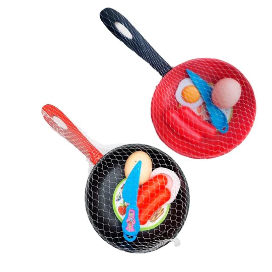 JKG® Kids Frying Pan Set With Food & Spatula - Toy Kitchen Set For Kids ...