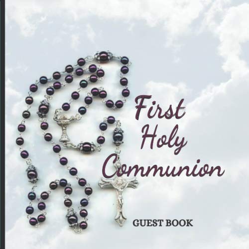 First Holy Communion Guest Book: Guest Book For First Time Roman ...