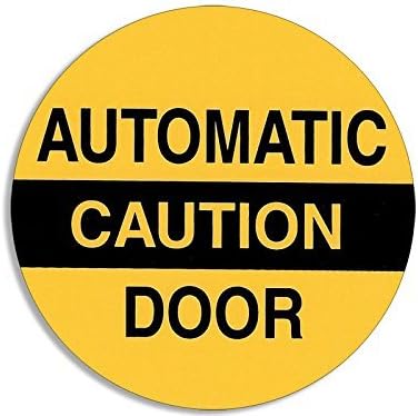 Amazon.com : ROUND Caution Automatic Door Sticker (business window ...