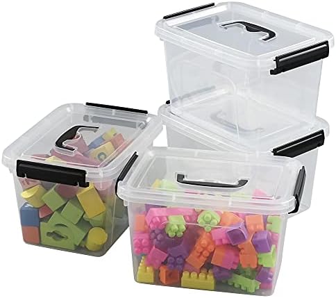 Citylife 10 Pack Small Storage Boxes with Lids Plastic Storage Boxes ...