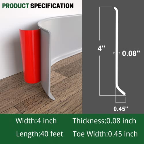 Snapklik.com : GAMZAU Flexible Baseboard Molding Trim, 4 Inch X 40 Feet ...
