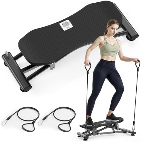 RYGEO Balancing Board with Resistance Bands, Rocking Steppers Machine ...