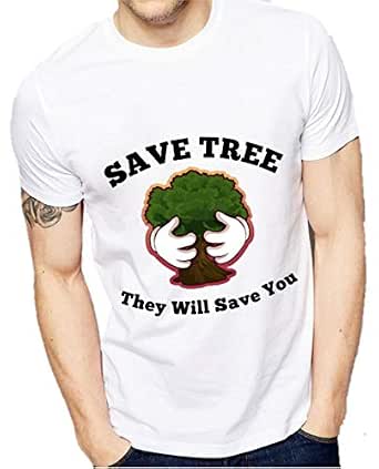 Buy JMP Men's Regular Fit Round Neck White Half Sleeve | Save Tree They ...