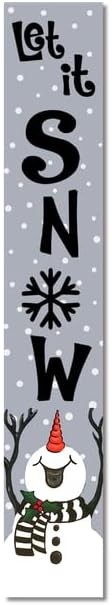 Amazon.com: Ymaotrade Hello Winter Porch Sign 8inx48in, Wood Snowman ...
