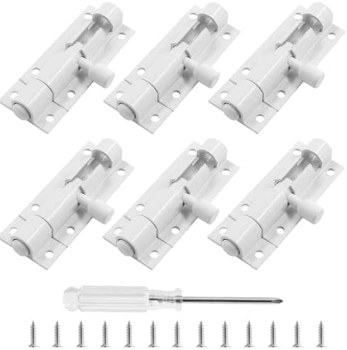 Biaungdo 6 Pcs Slide Bolt Latch Lock, 2 Inch Small Barrel Bolt Door ...