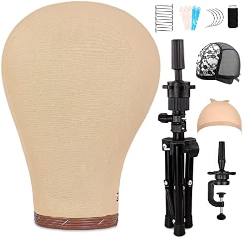 Amazon.com: JMHAIR 23 Inch Wig Stand Tripod with Head,Canvas Wig Head ...