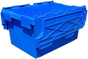 Plastor 10 x Large Blue Plastic 80 Litre Heavy Duty Storage Boxes (71 x ...