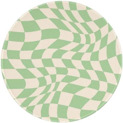 Amazon.com: Sage Green Checkered Mouse Pad Cute Round Mouse Pads for ...