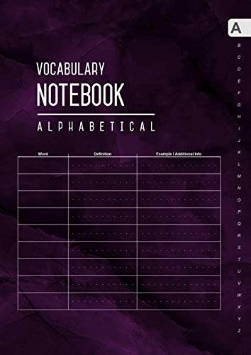 Amazon.com: Vocabulary Notebook Alphabetical: A4 Large Notebook 3 ...