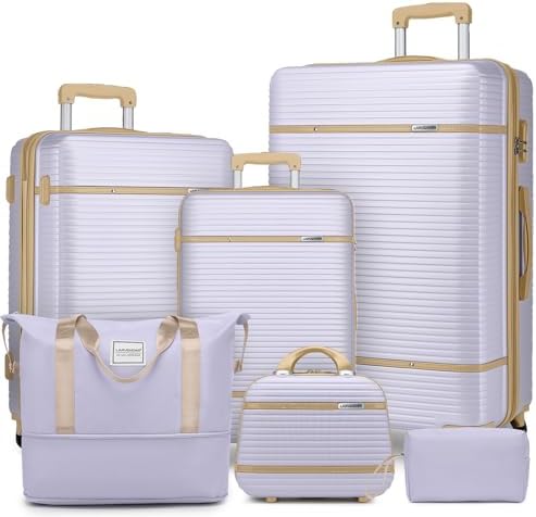 Amazon.com | LARVENDER Luggage Sets 6 Piece with Duffel Bag, Expandable ...