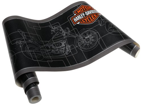 Amazon.com : Harley Prepasted Wall Border - Black Retro : Nursery Wall ...