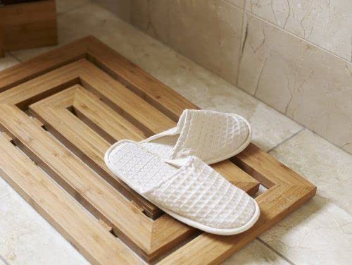 EZ Pack - 100% Luxury Natural Bamboo Duckboard Sink Shower Bath Mat ...