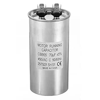 PATIKIL 70uF ±5% 70MDF 450V AC Fan Start Capacitor, CBB65 Circular Run Capacitor for AC Motor ...