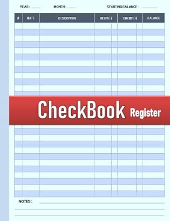 Amazon.com: Checkbook Register: Check register log book for personal ...