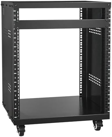 Amazon.com: VEVOR 12U AV Rack Stand, Server Rack Cabinet, Network ...
