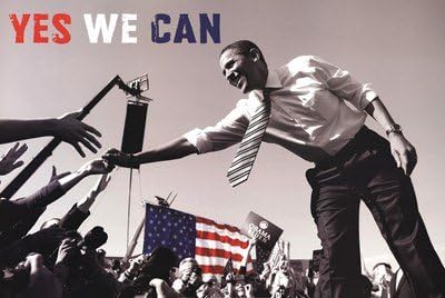 Amazon.com: (24x36) Barack Obama Yes We Can Crowd Celebrity Photography ...
