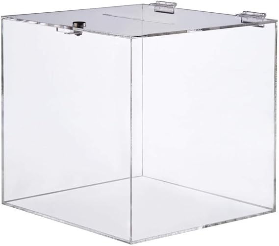 Spendenbox aus Acryl abschließbar / 300 x 300 mm/Acrylbox/Losbox ...