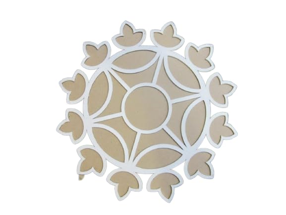 DIY MDF Readymade Round Diya Designer Rangoli Mat Easy to Use Rangoli ...