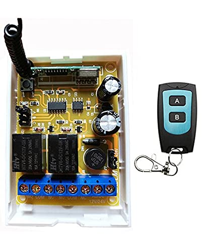 DC12V DC24V 2CH Radio Controller RF Wireless Relay Remote Control ...