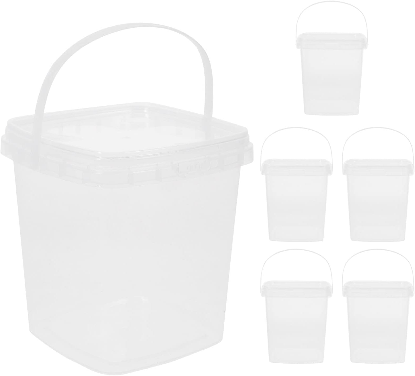 Amazon.com: 10 Pieces Ice Cream Bucket, 500ML Clear Bucket with Lid and ...