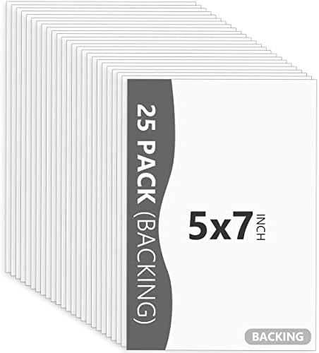 Amazon.com: Somime 25 Pack Backing Boards Only - 5x7 Uncut White Mats ...