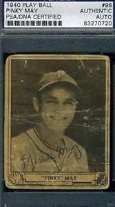 Pinky May Signed Card 1940 Play Authentic - PSA/DNA Certified - MLB ...