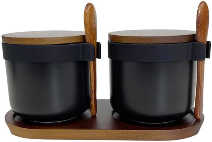 Amazon.com | CAMBIRD Porcelain Condiment Jar with Flip Lids and Spoons ...