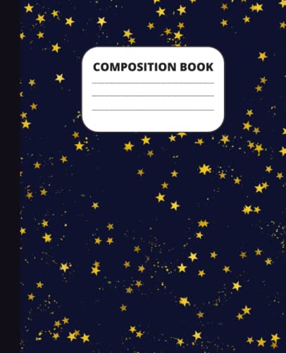 Composition Notebook: Stars Galaxy Blue Gold Pattern Notebook Cover ...